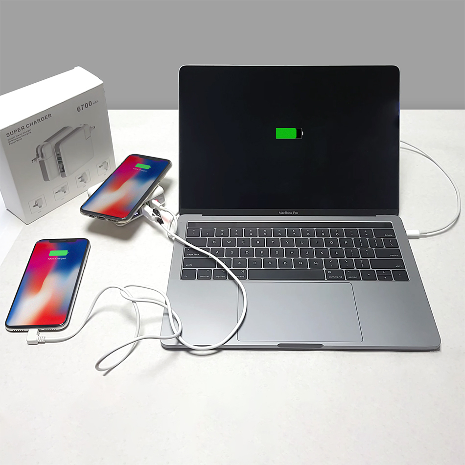 6700mAh Power Bank / 3-Port USB Travel Adapter / Wireless Charger